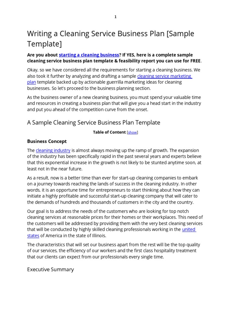 Writing A Cleaning Service Business Plan | PDF | Marketing Strategy | Brand