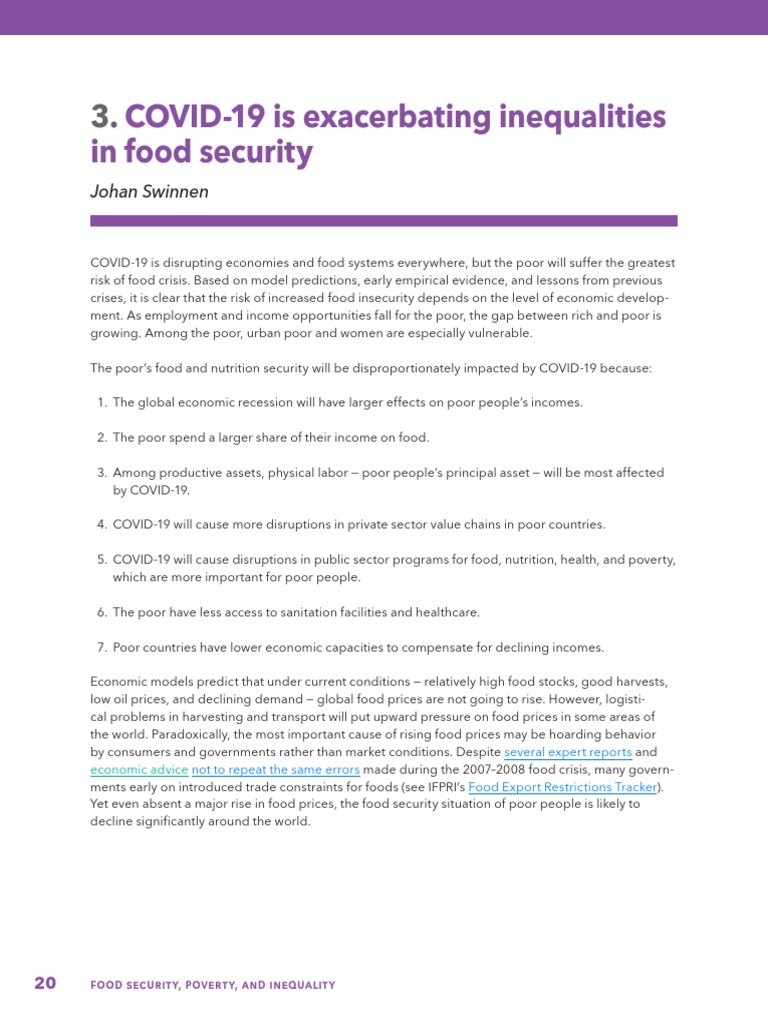 Inequality in Food Security | PDF | Food Security | Poverty