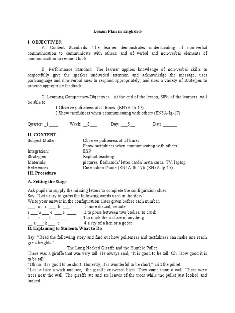 8th Week Day5q1english 5 Observe Politeness at All Times | PDF ...