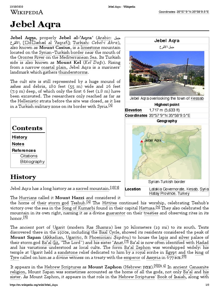 Jebel Aqra - Wikipedia | PDF | Religion And Belief