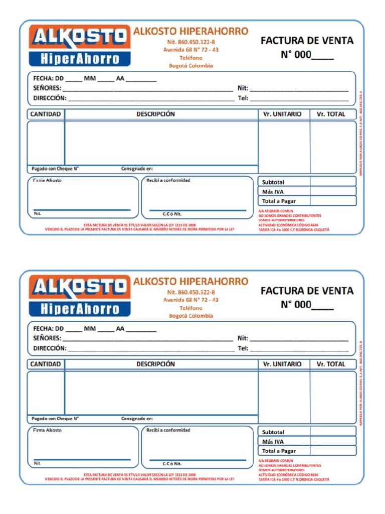 Factura Alkosto | PDF