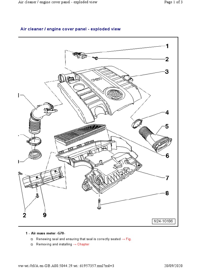 S3 Air Cleaner Engine Cover Panel - Exploded View PDF | PDF