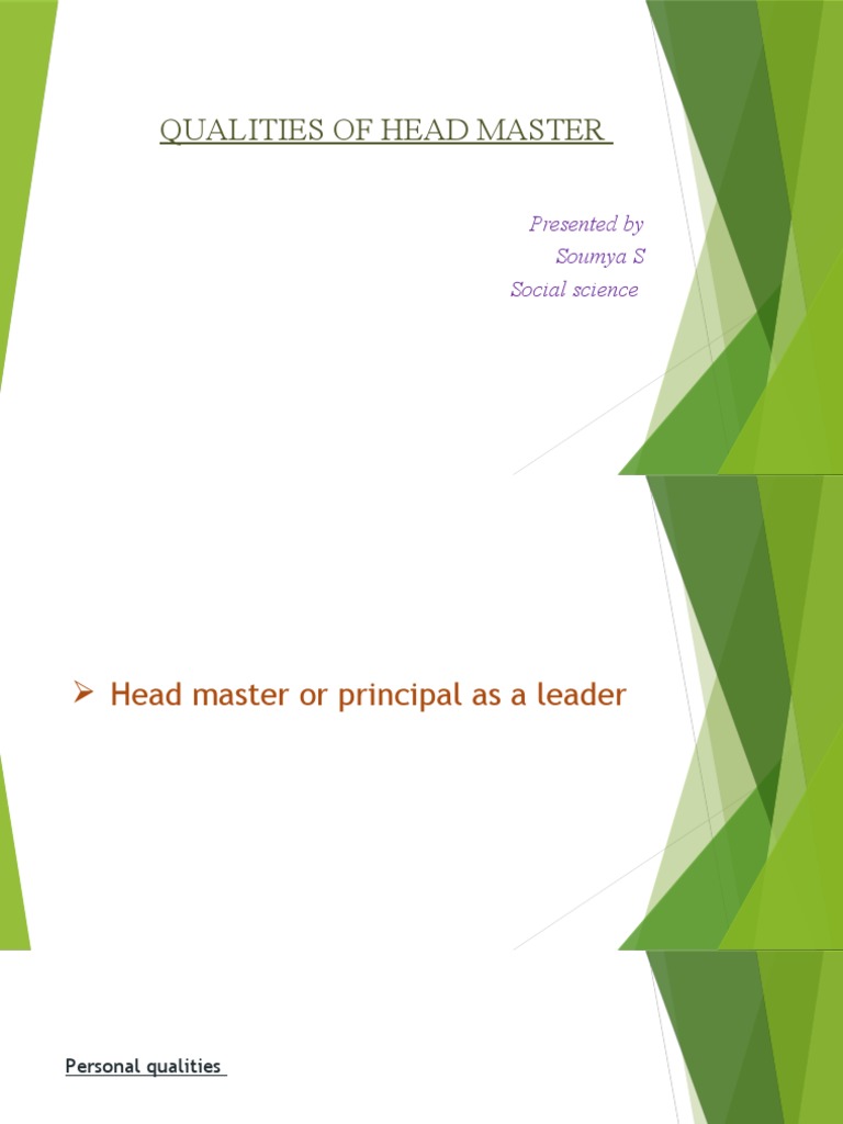 Essential Qualities of a Head Master | PDF