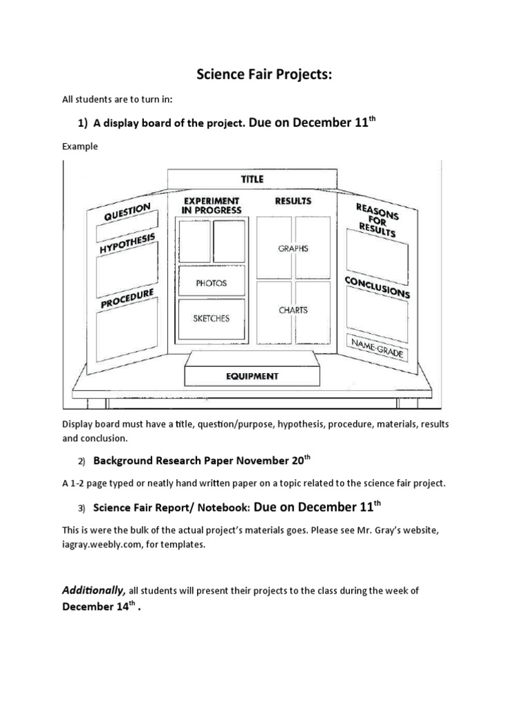 Science Fair Projects Expectations | PDF