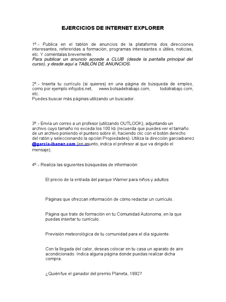 Practicas Internet Explorer | PDF