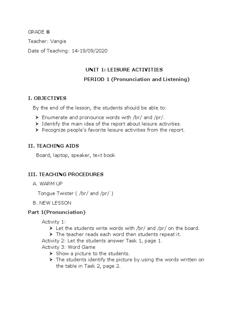 Grade 8 (Unit 1 Period 1) | PDF