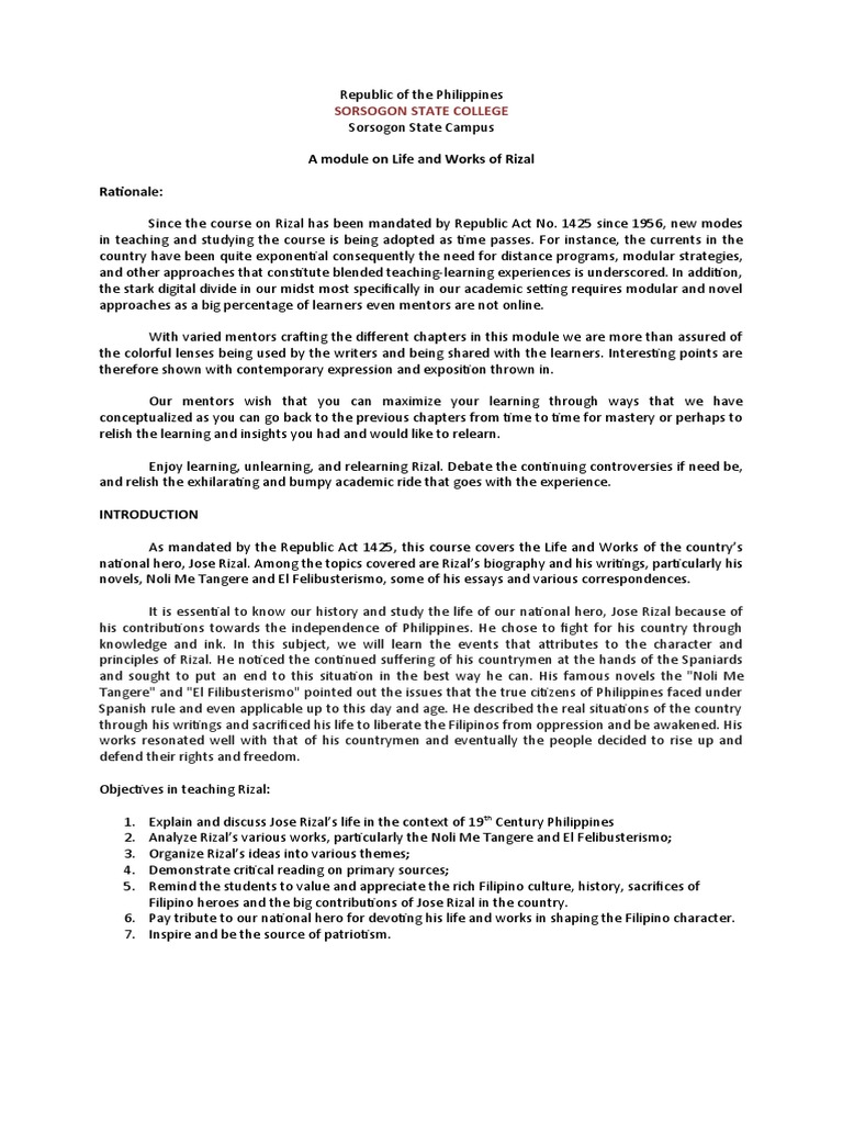 Rizal Module Final | PDF