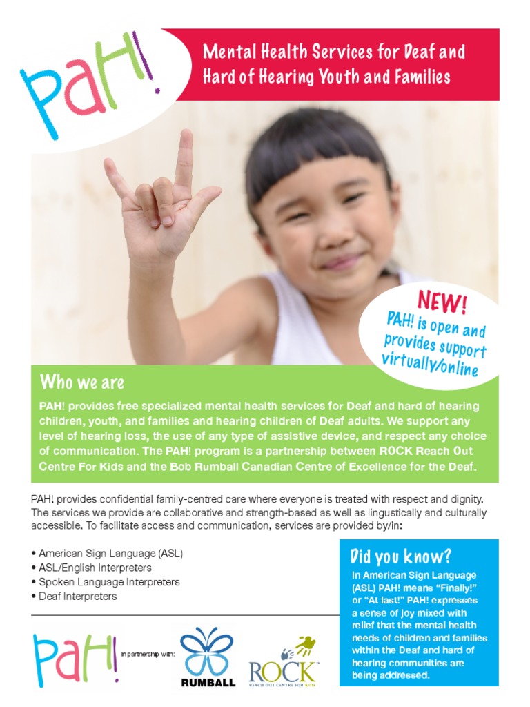 PAH Flyer | PDF | Hearing Loss | American Sign Language