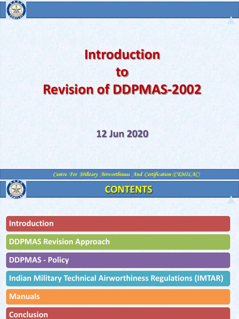 To Revision of DDPMAS-2002: Centre For Military Airworthiness and ...