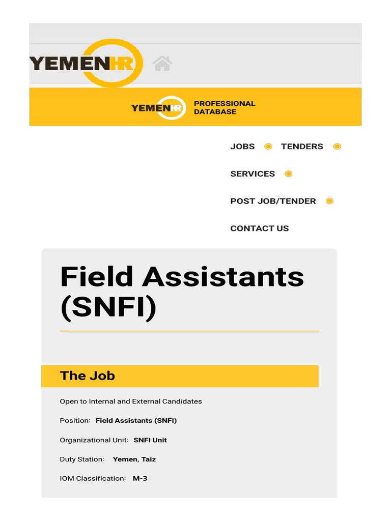 Field Assistants (SNFI) : The Job | PDF | Competence (Human Resources ...