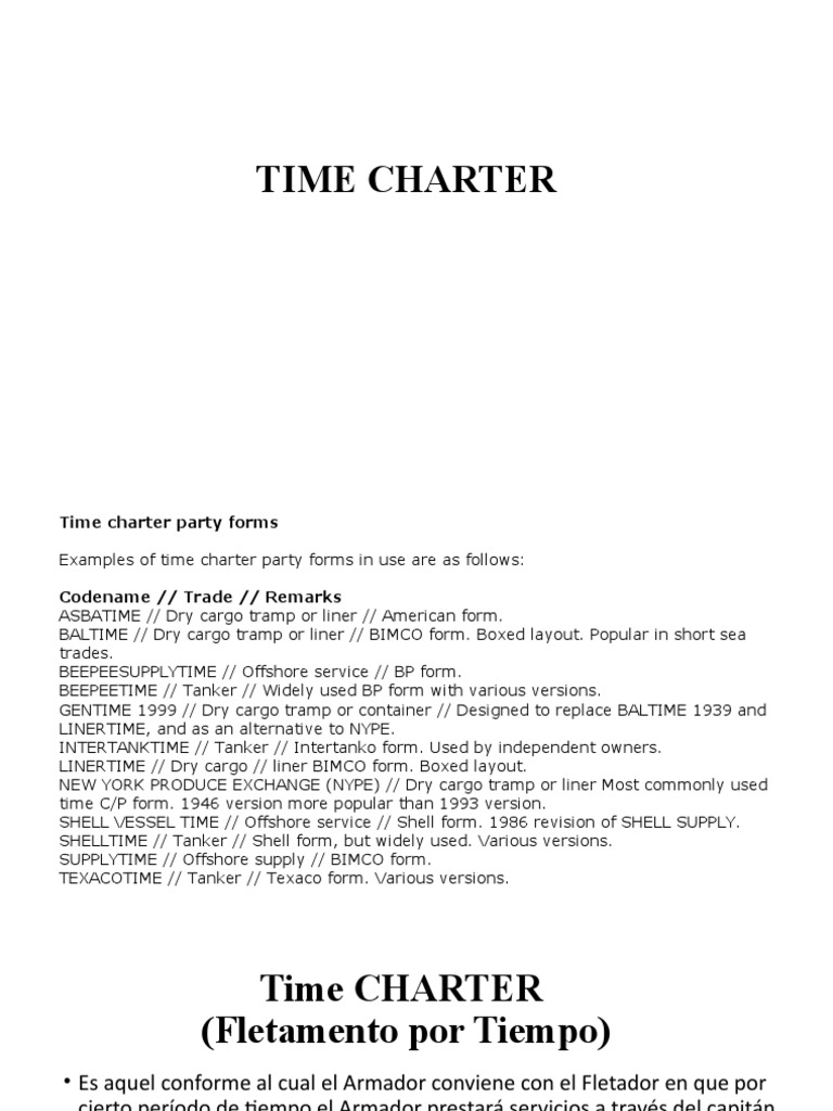 Formatos de Fletamento por Tiempo | PDF | Póliza de seguros | Tolerancia