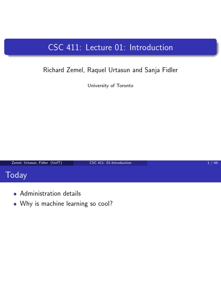 LEC #01 - Intro - Handout PDF | PDF | Statistical Classification | Machine Learning