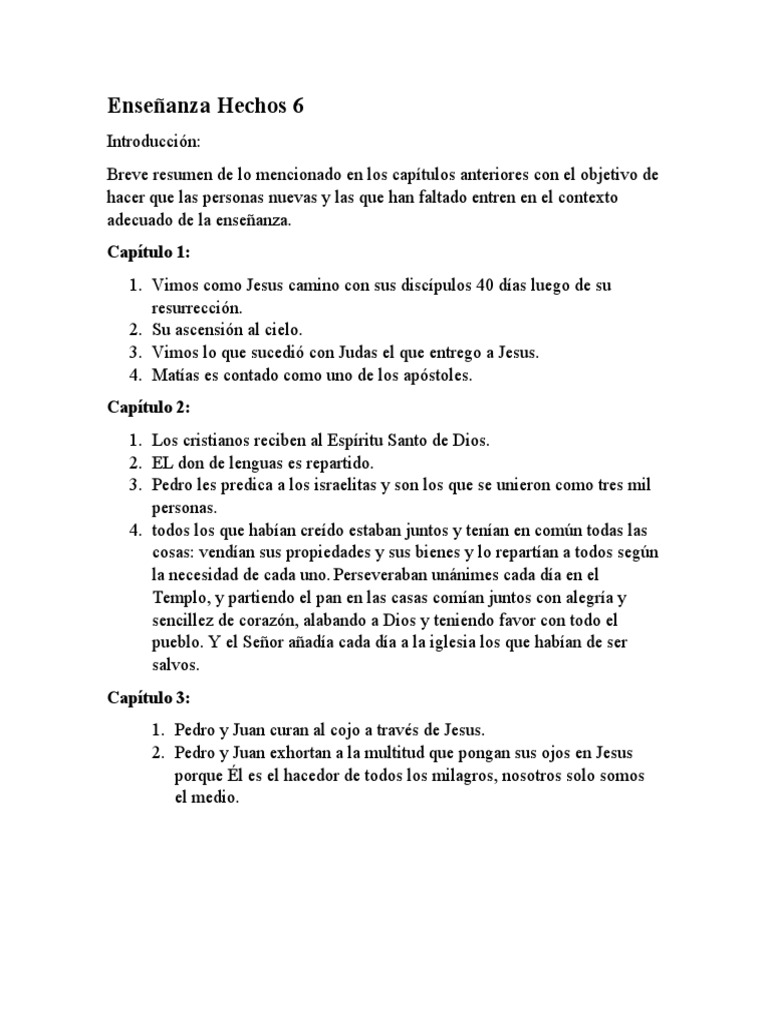 Hechos 6 | PDF | Jesús | Cristo (título)