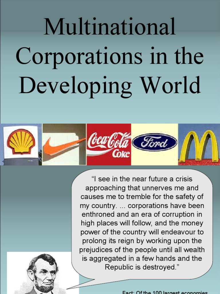 Multinational Corporations in The Developing World | PDF ...