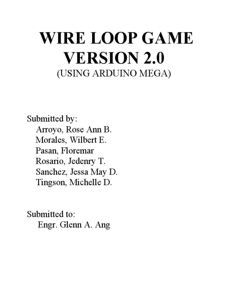 Navigating The Maze Developing A Virtual Wire Loop Game Using Arduino Mega Pdf 3948