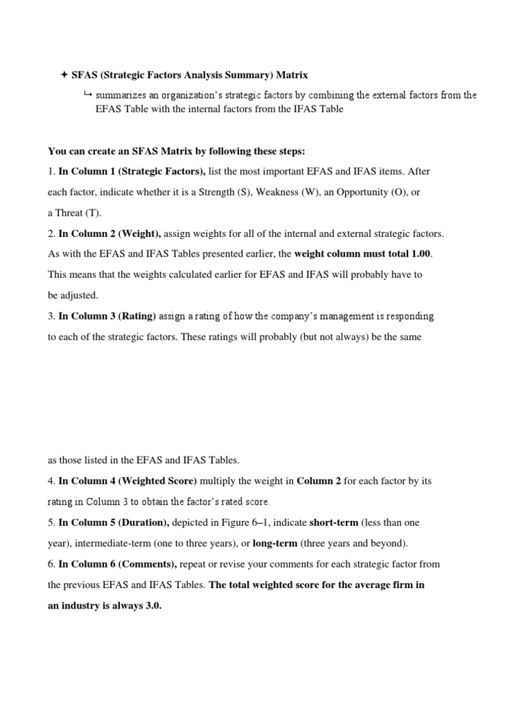 You Can Create An SFAS Matrix by Following These Steps | PDF | Teaching ...