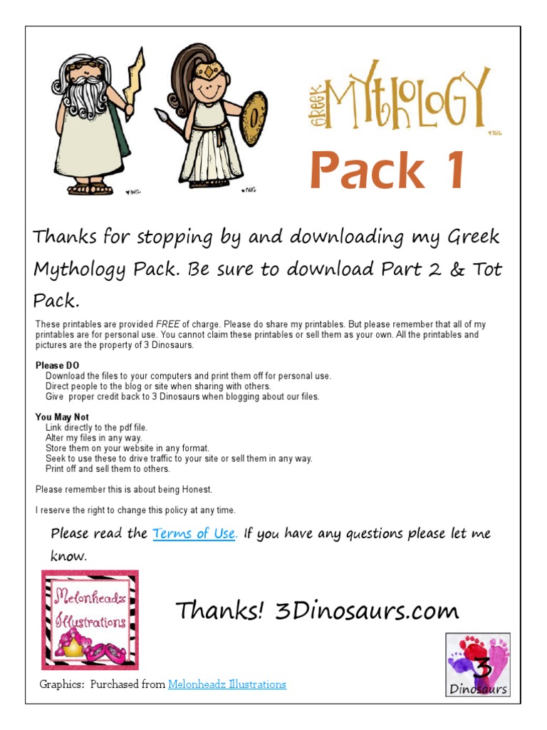 Greek Mythology Printable Activities | PDF | Athena | Computer File