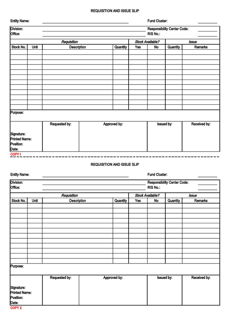 Requisition and Issue Slip | PDF