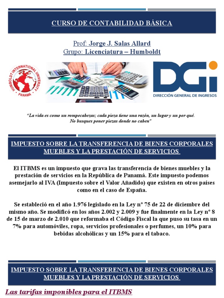 Impuestos sobre la transferencia de bienes y servicios en Panamá ...