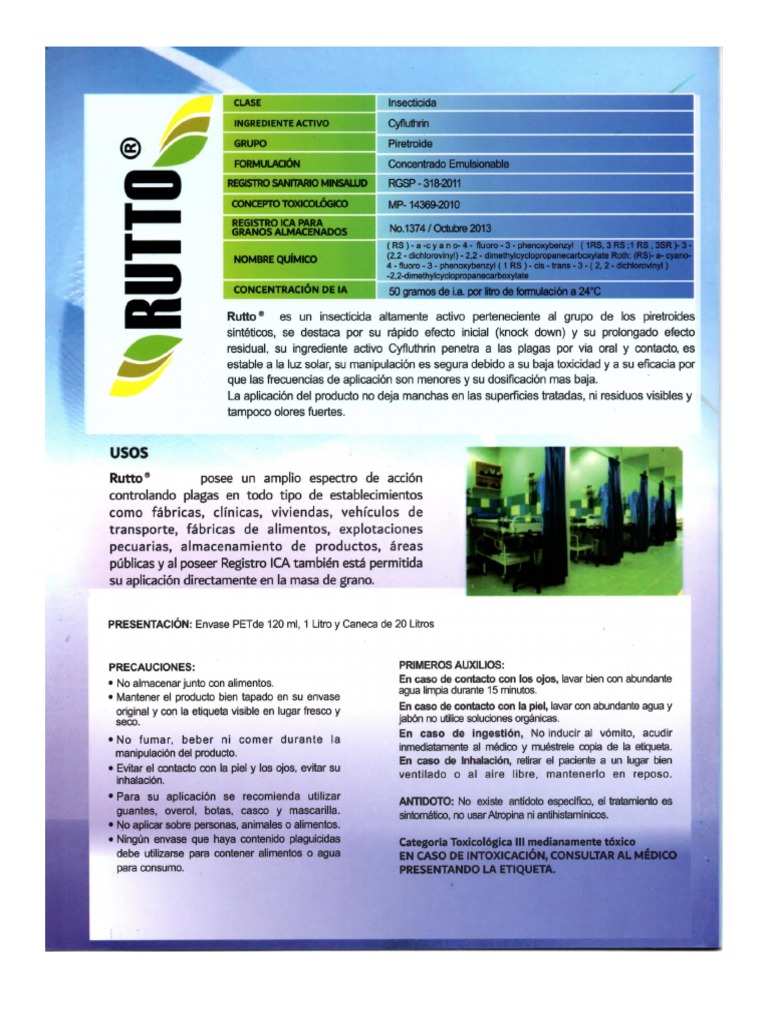 Ficha Tecnica Rutto | PDF