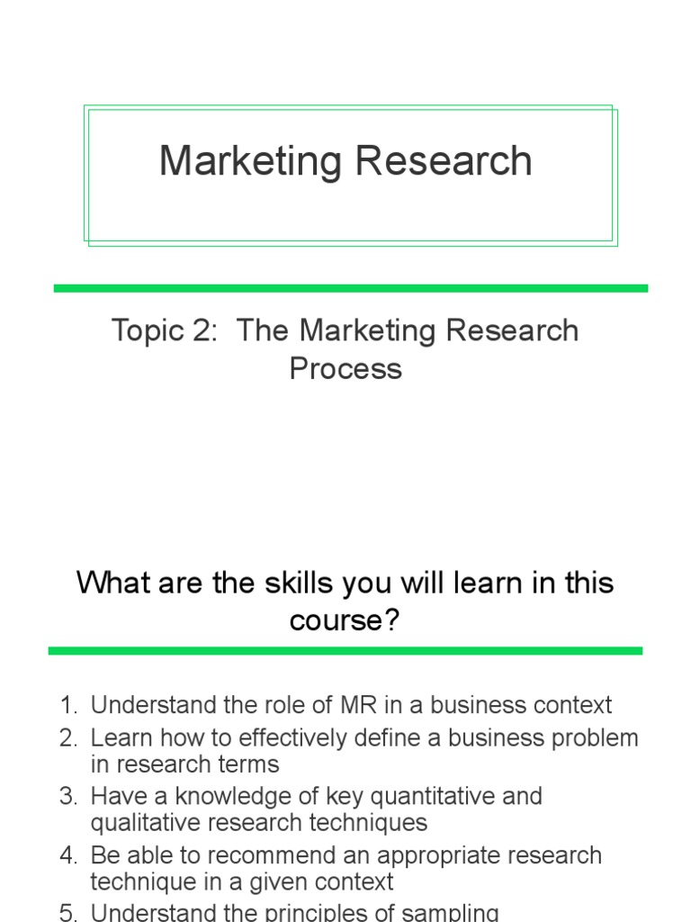 Topic 2 The Marketing Research Process | PDF | Marketing Research ...