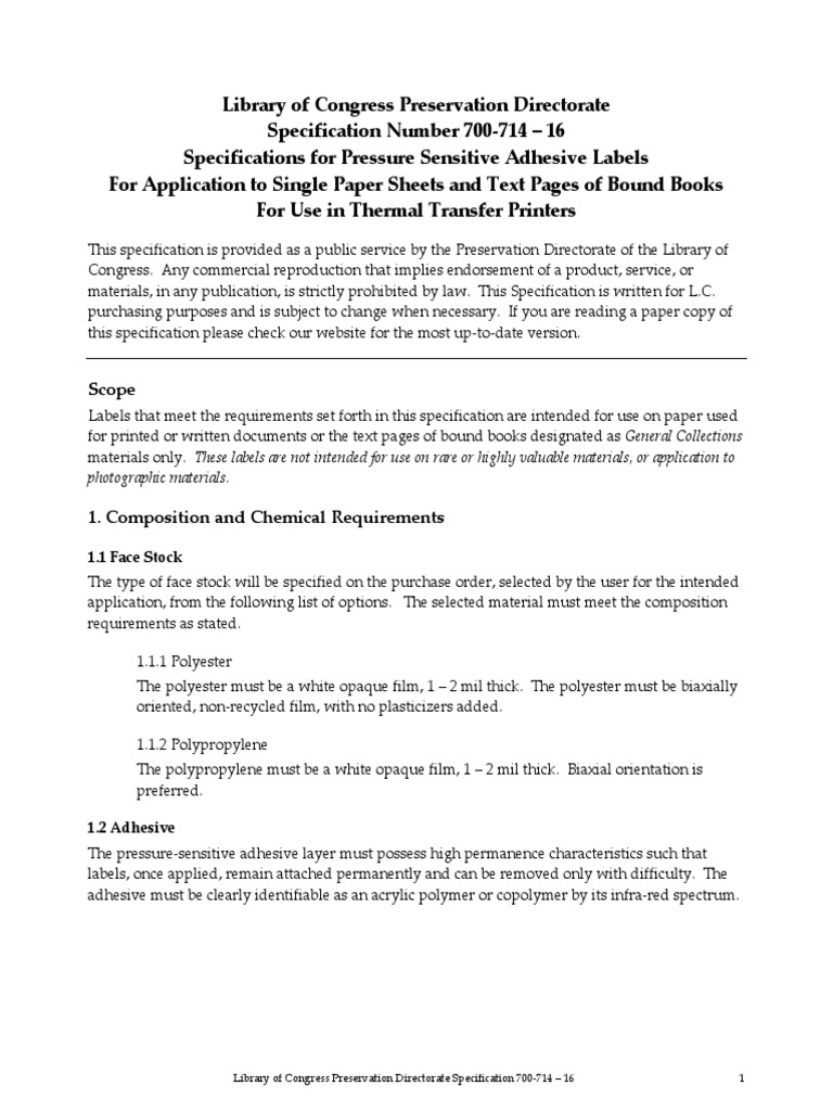 Guide - PS Label | PDF | Specification (Technical Standard) | Adhesive