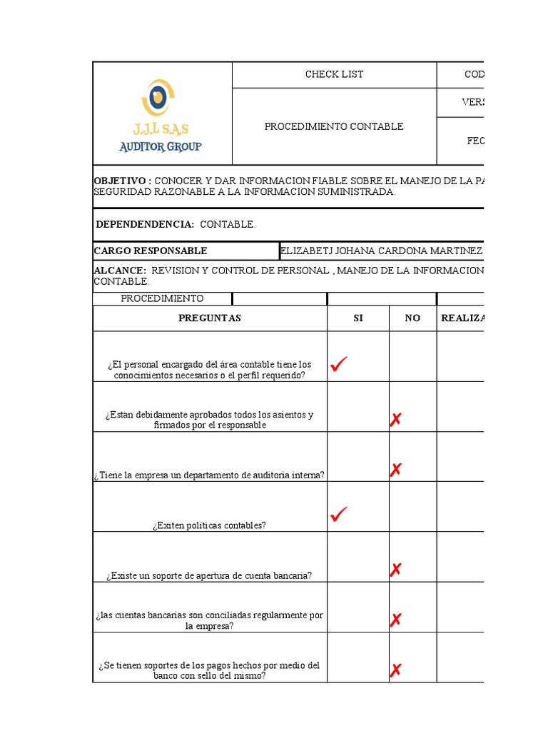 Check List | PDF | Contabilidad | Bancos