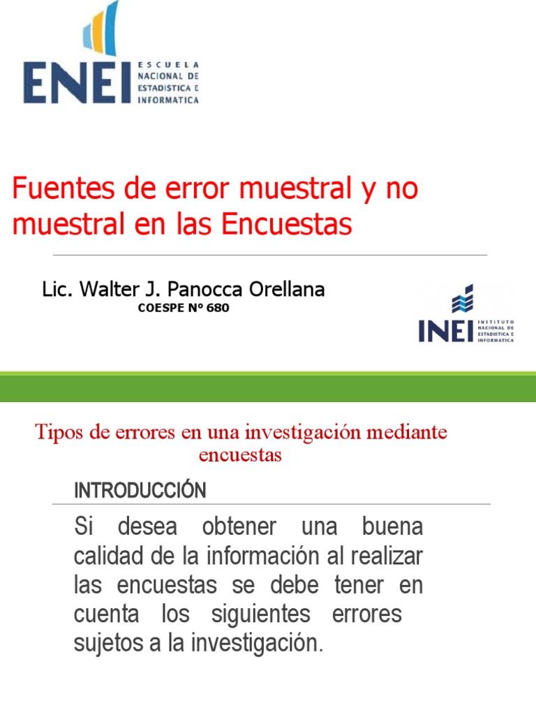 Fuentes de error muestral y no muestral [Autoguardado]