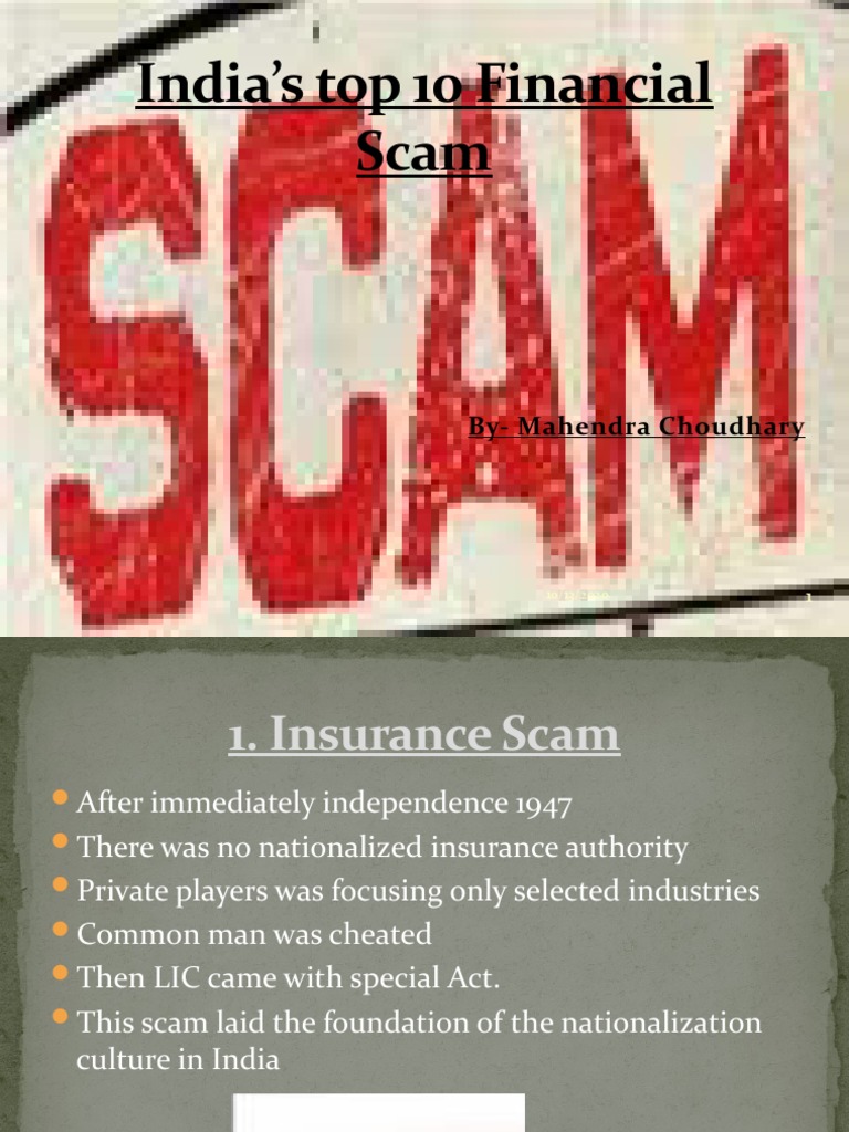 India's Top 10 Financial Scam: By-Mahendra Choudhary | PDF | Stocks ...