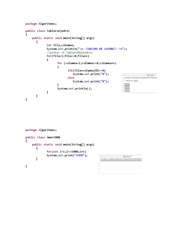 Package Public Class Public Static Void Int: //pinter El Tablerodeajedrez | PDF