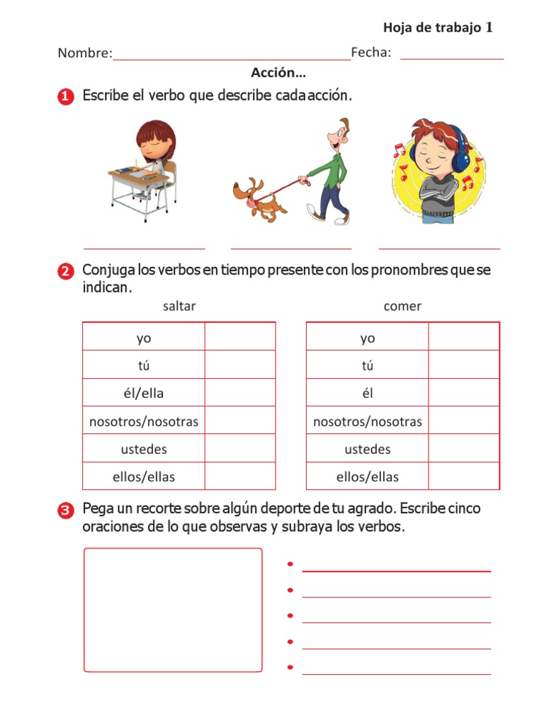 Hojas De Trabajo Sobre Los Verbos Del Estado Del Ser Eneso Verbo