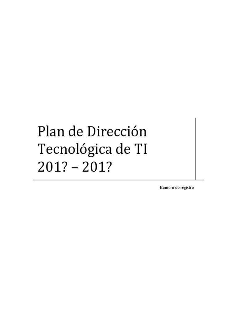 Plan de Dirección Tecnológica de TI | PDF | Bases de datos ...