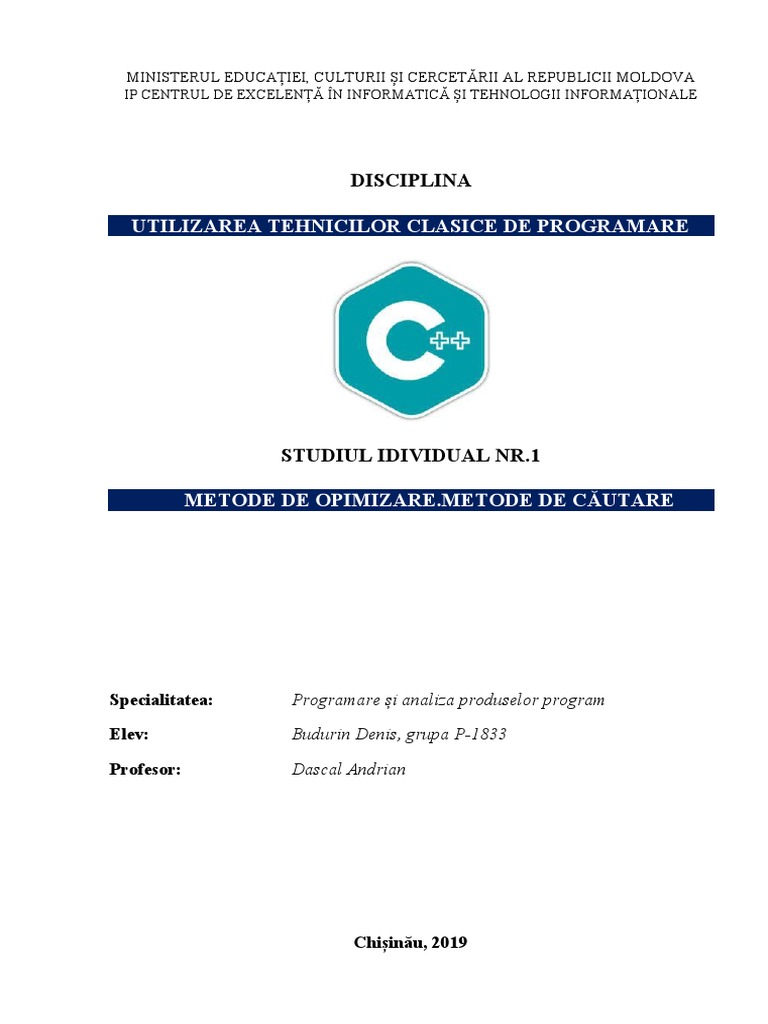 Studiu Individual nr.1 | PDF