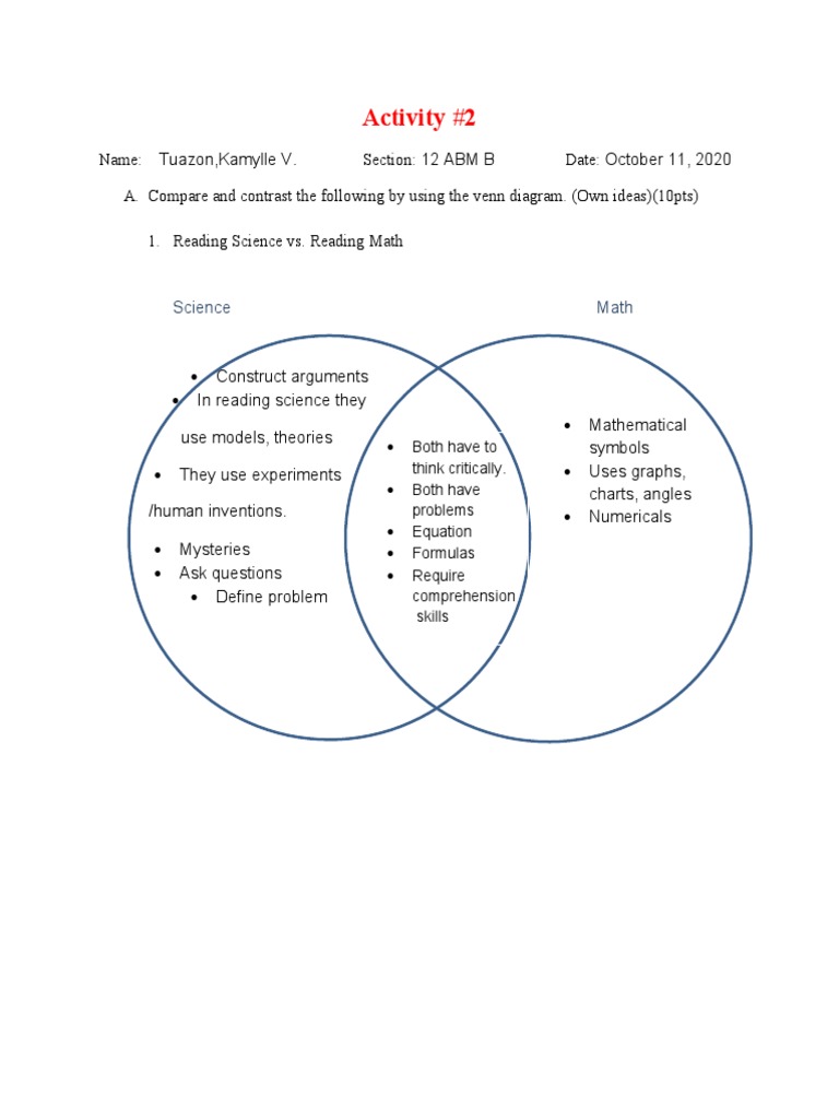 Activity #2: Science Math | PDF