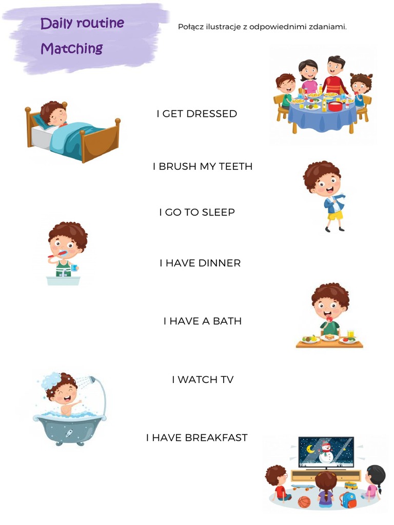 Daily Routine Matching | PDF