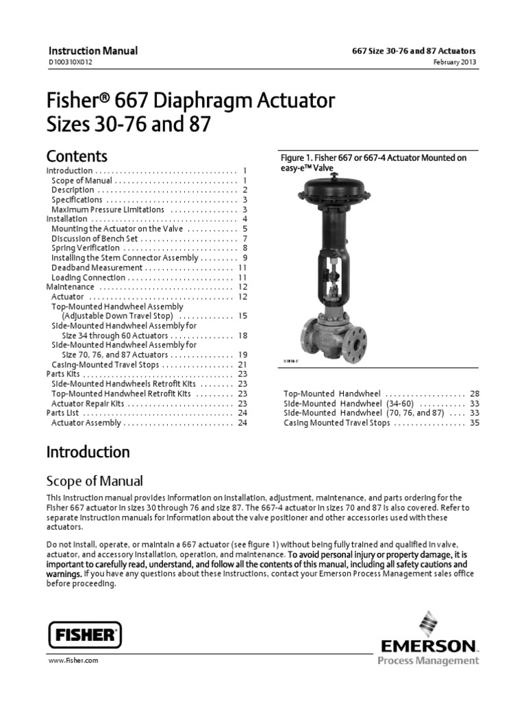 Fisher 667 Diaphram Actuator Service Parts | PDF | Valve | Actuator