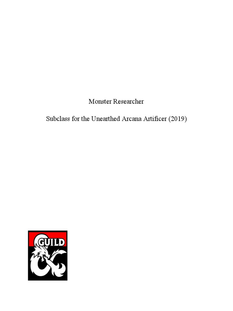 Monster Researcher - New Artificer Subclass | PDF | Gaming | Role ...