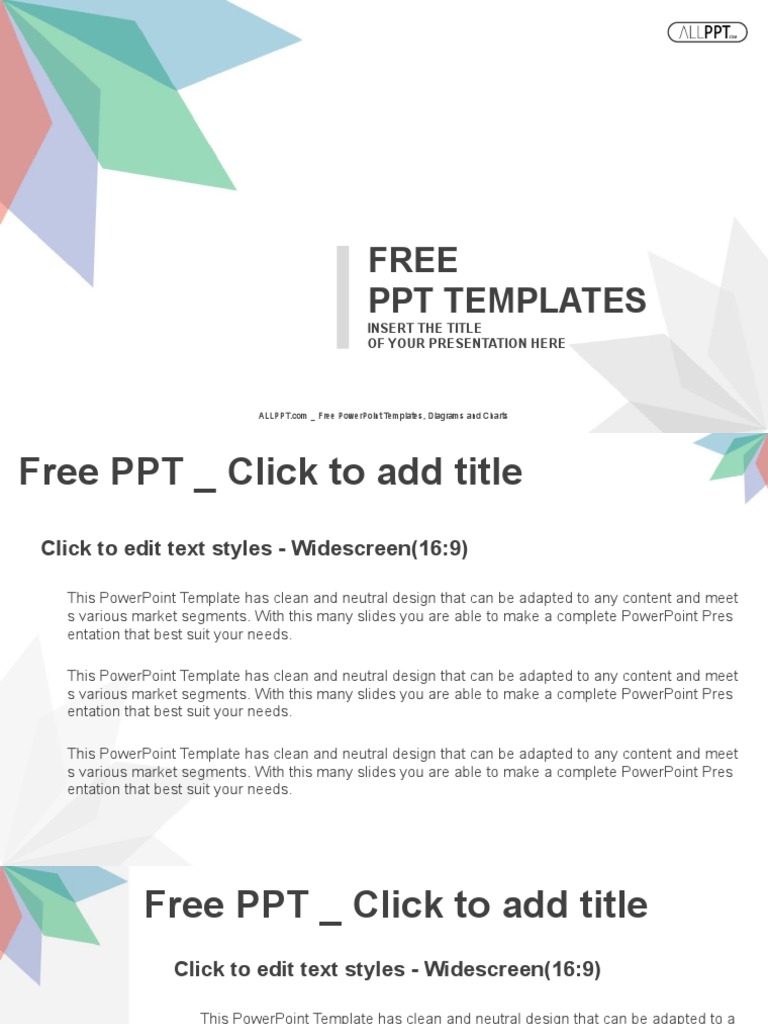 Free PPT Templates: Insert The Title of Your Presentation Here | PDF