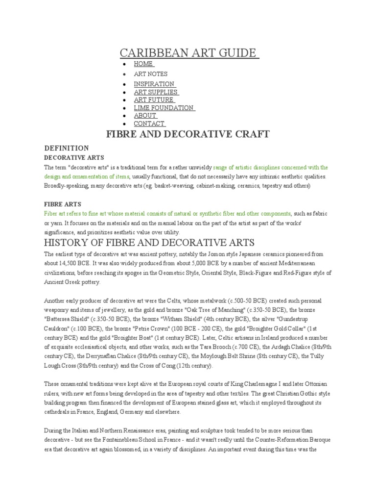 Caribbean Art Guide: Fibre and Decorative Craft | PDF | Art Media ...