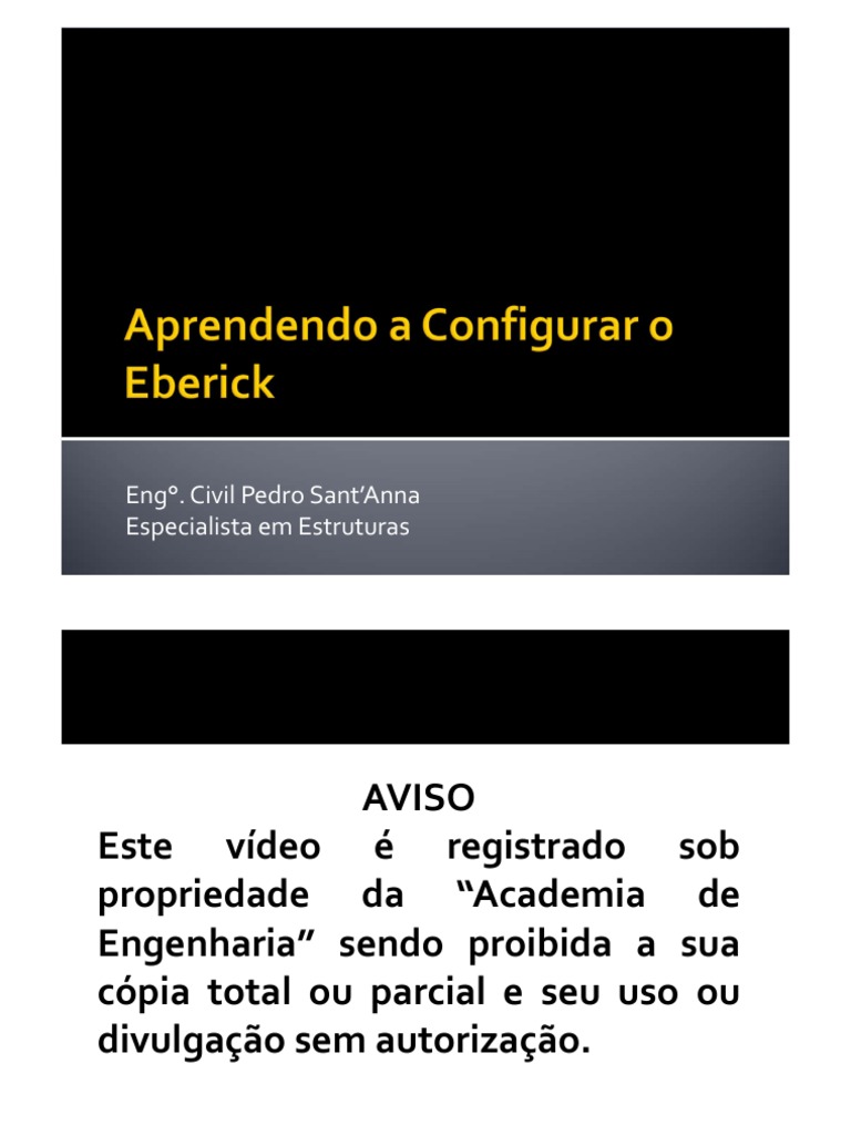 Slide - Aprendendo A Configurar o Eberick | PDF | Viga | Flexão (Física)