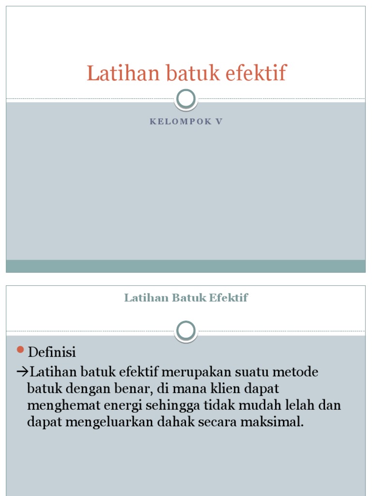 Latihan Batuk Efektif | PDF