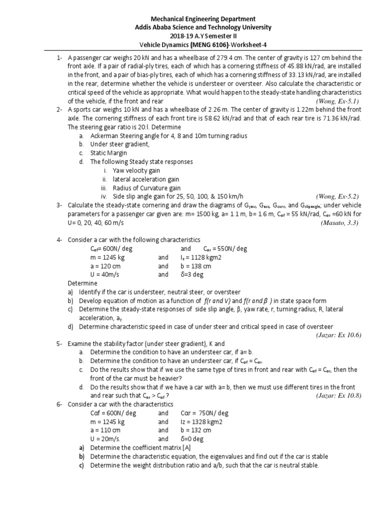 Worksheet 4 PDF | Download Free PDF | Dynamics (Mechanics) | Classical ...