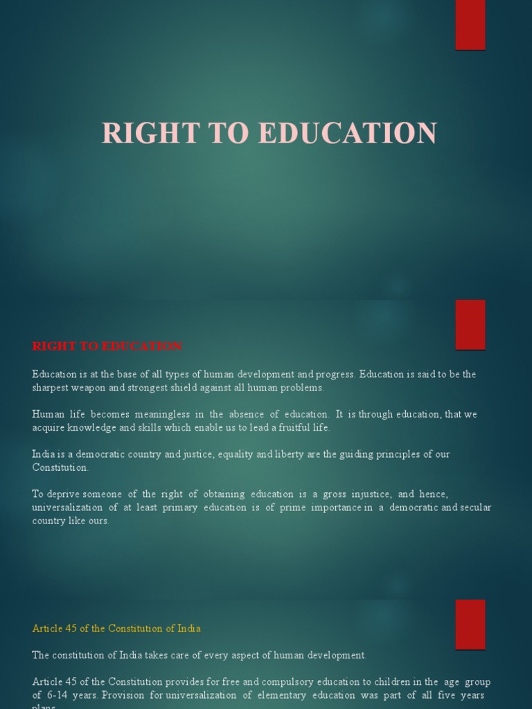 Right To Education | PDF | Supreme Court Of India | Human Rights