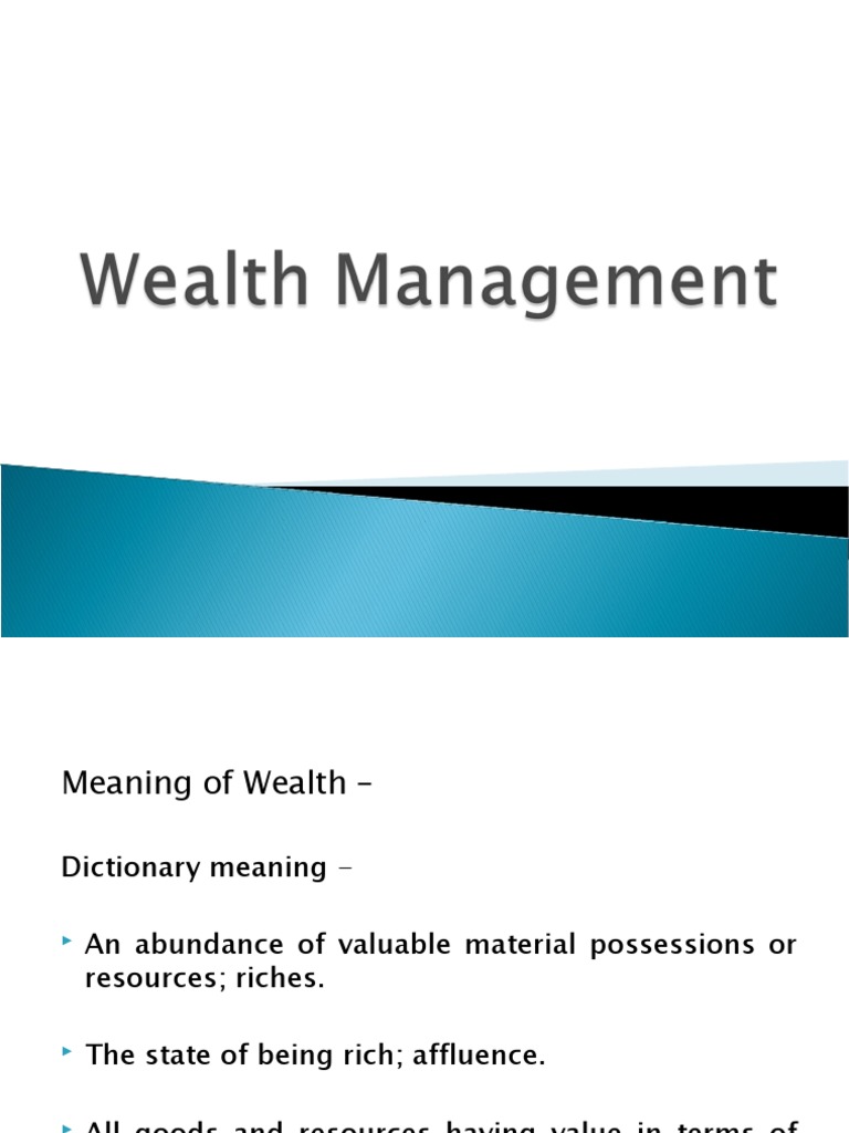 Understanding Wealth Management Basics | PDF | Wealth | Economies