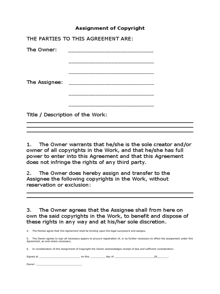 Assignment of Copyright | PDF