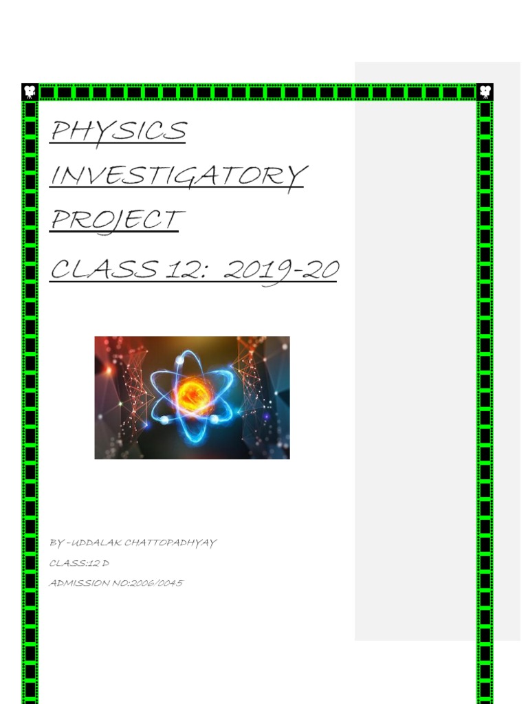 Physics Project File 2019 For Cbse Class 12 Board Practicals | PDF ...