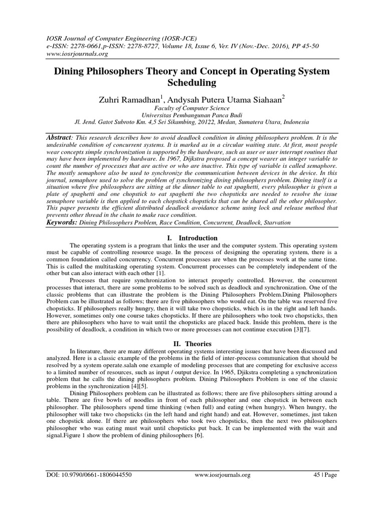 Zuhri Ramadhan - Dining Philosophers Theory and Concept in Operating System | PDF | Process ...