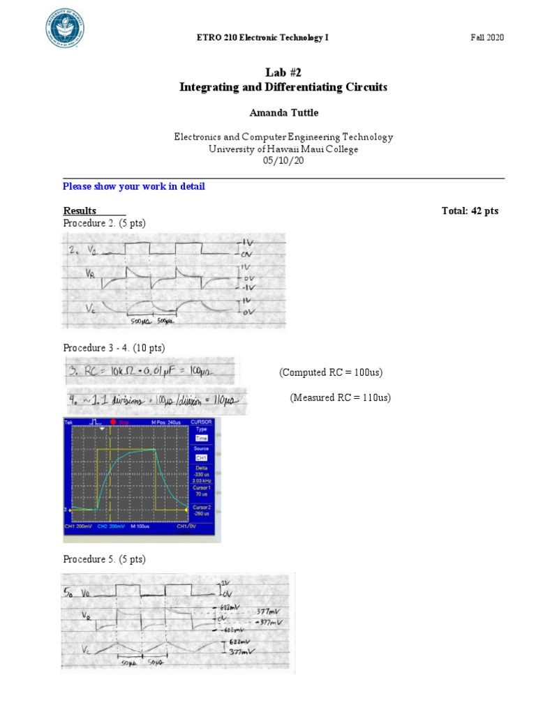 RC Circuits Lab Report | PDF | Technology & Engineering
