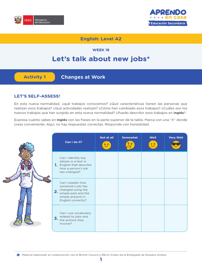 Let's Talk About New Jobs : English: Level A2 | PDF