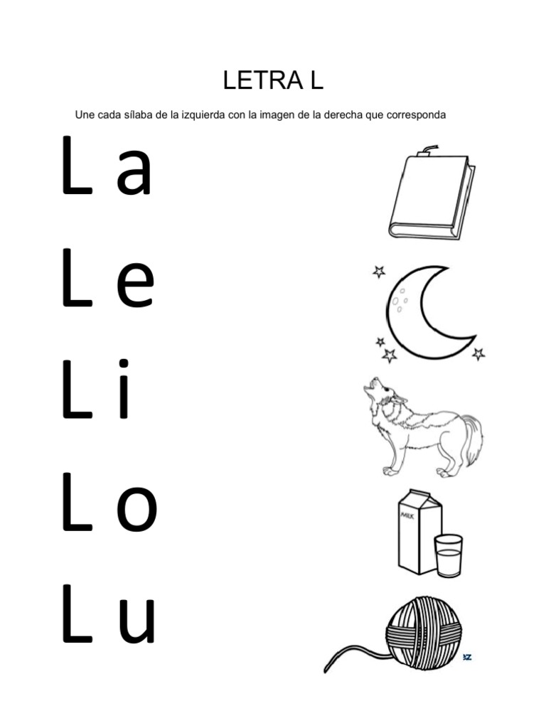 Tarea Letra L | PDF | Artes del Lenguaje y Comunicación